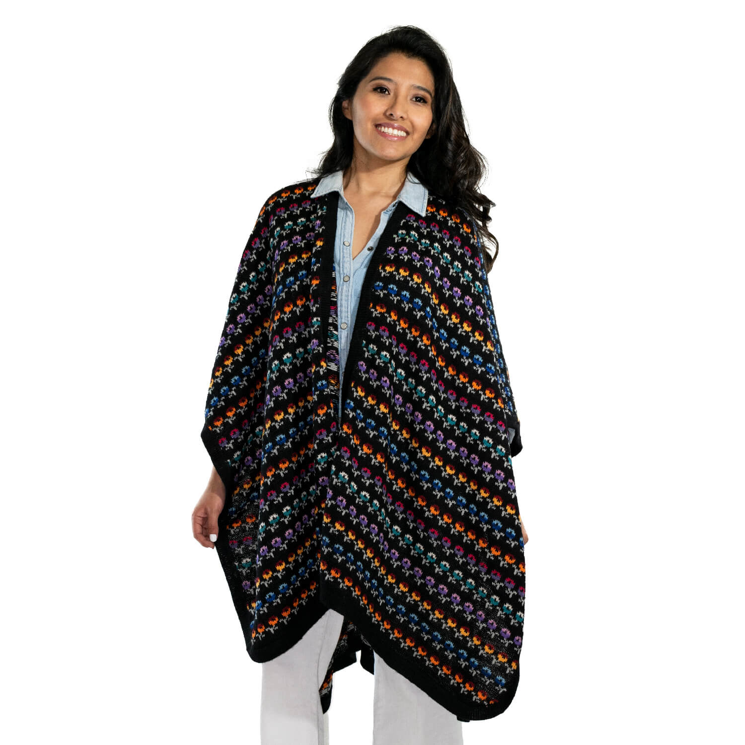 Alpaca Ruana Quinoa Flower - LAM Bolivia