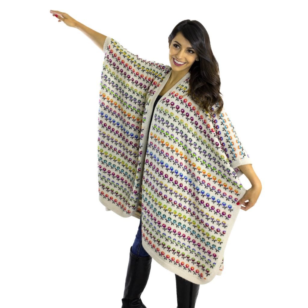 Alpaca Ruana Quinoa Flower - LAM Bolivia