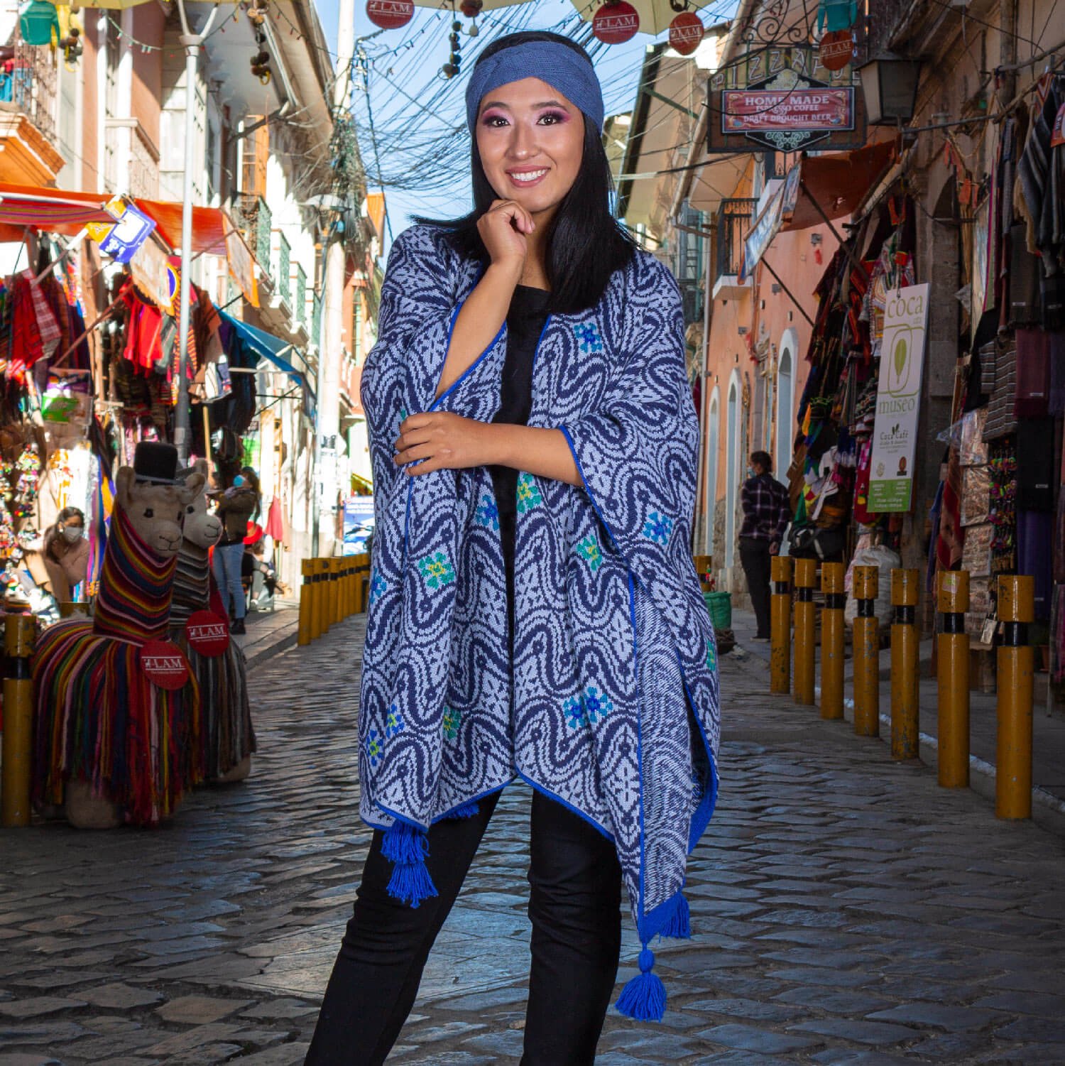 Alpaca Ruana Sol & Luna Colorful - LAM Bolivia